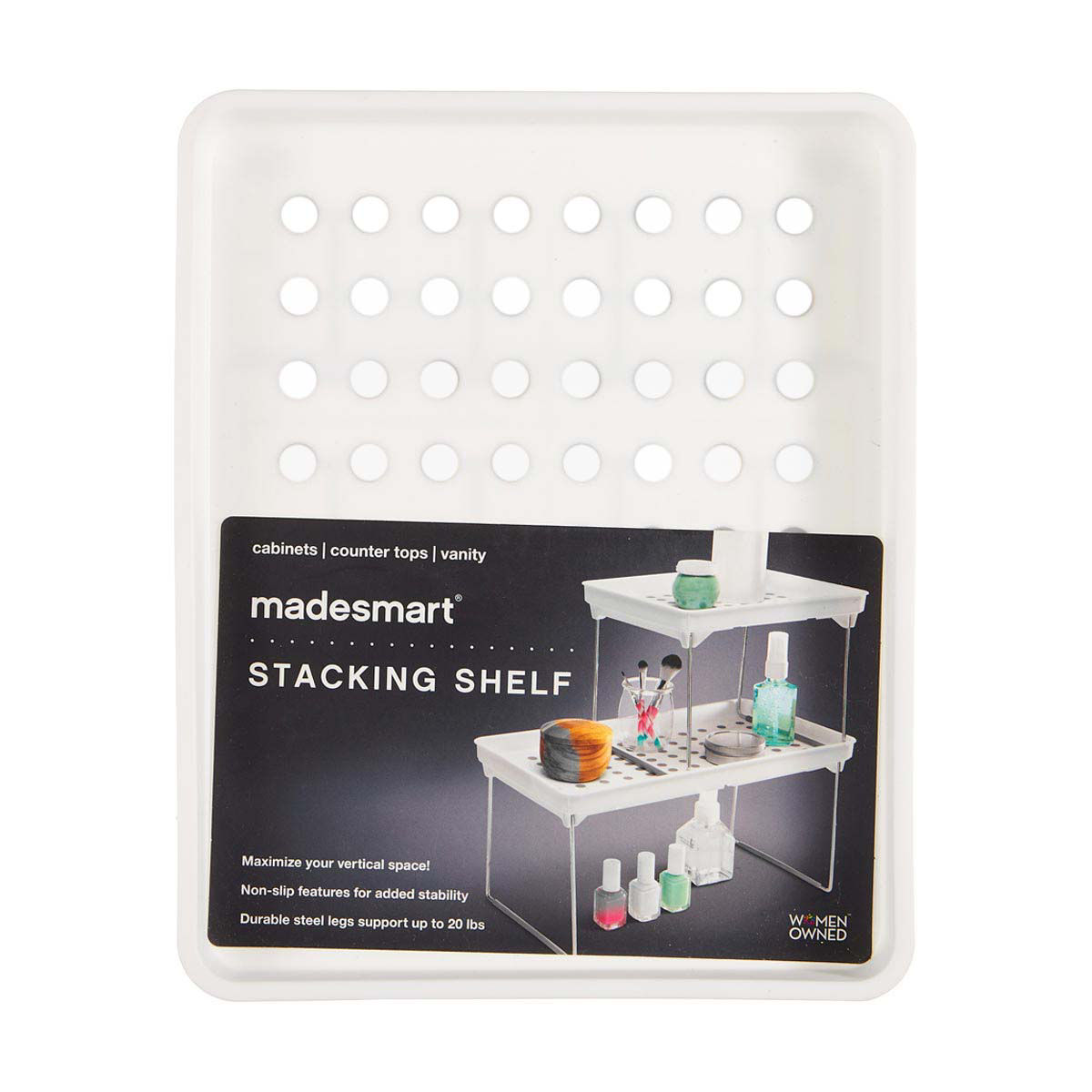 Madesmart Small Stacking Shelf, White