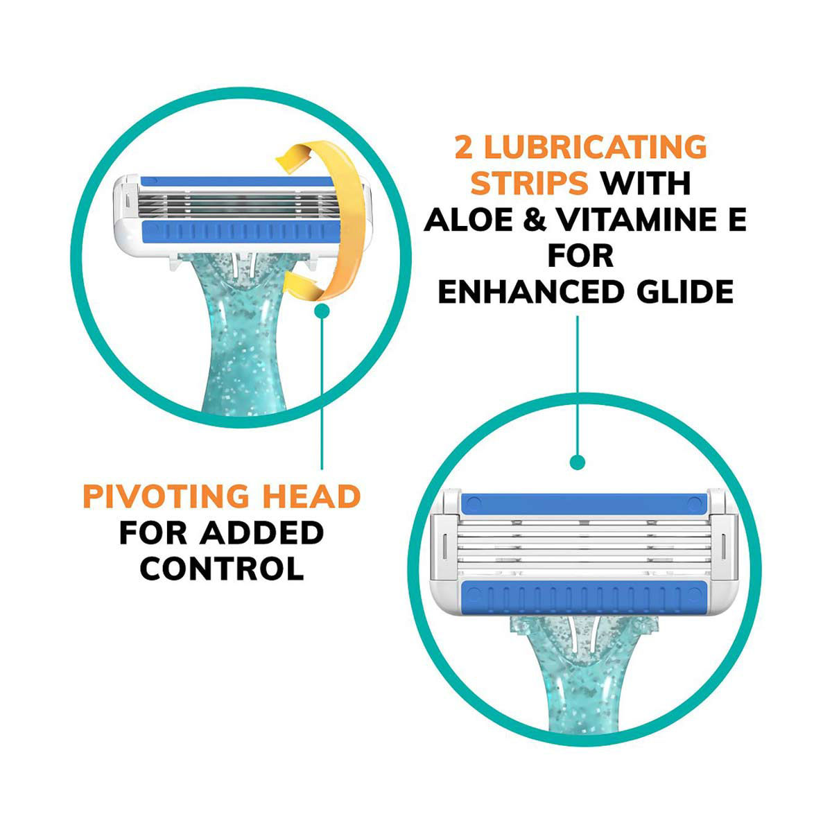 BIC EasyRinse Women's Disposable Razors, 2 ct