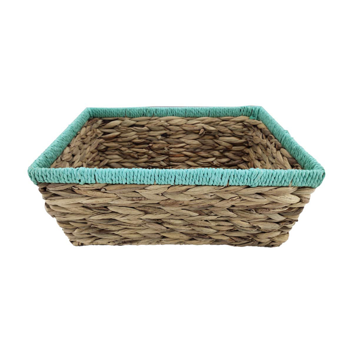 Water Hyacinth Basket, Teal, Large