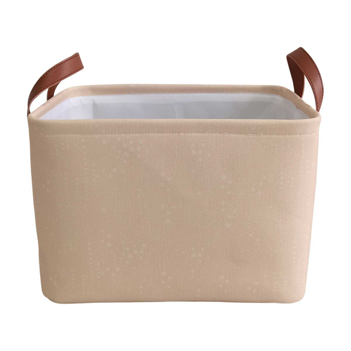 Dotted Print Rectangular Storage Basket with Handles, Medium