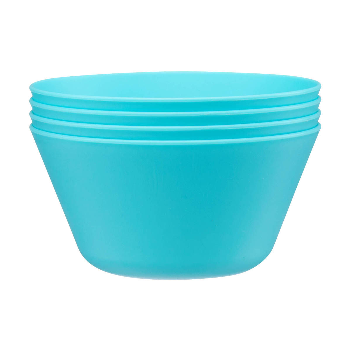 Plastic Small Bowl, Turquoise, 4 Pack