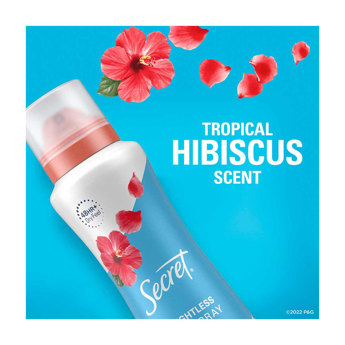 Secret Antiperspirant Dry Spray, Tropical Hibiscus and Argan Oil, 4.1 oz