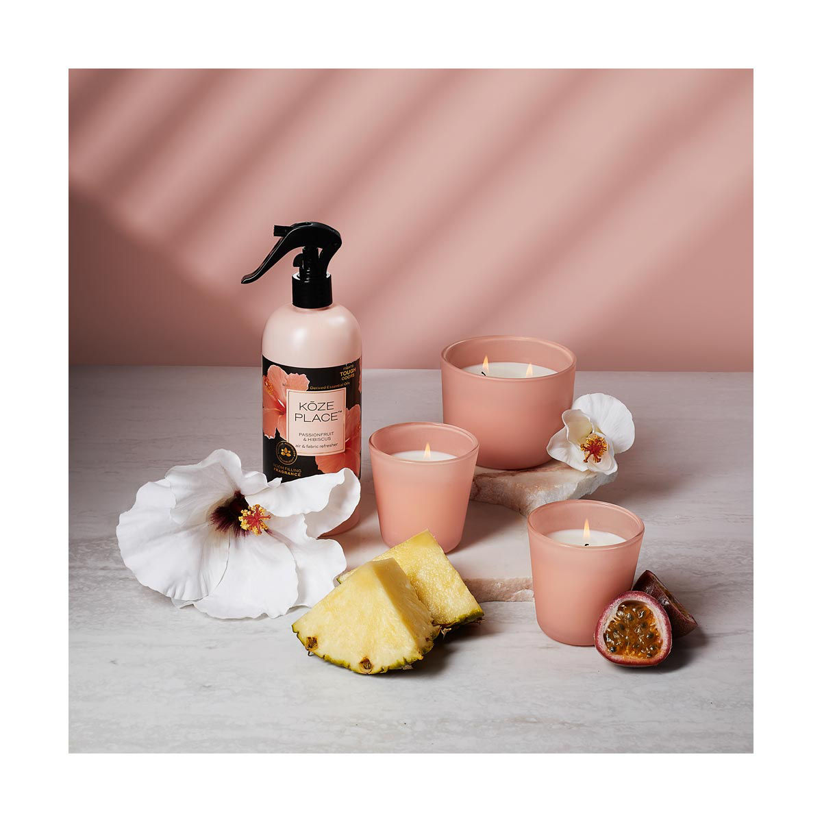 Koze Place Passionfruit & Hibiscus Scented Candle Duo, 3.4 oz