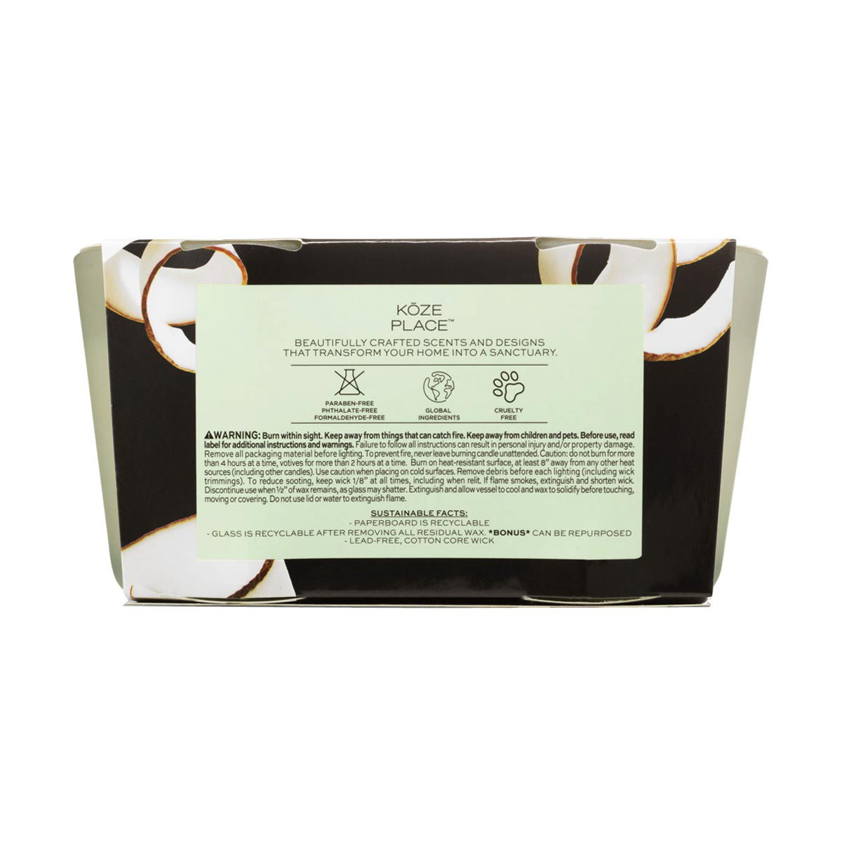 Koze Place Coconut & Tropical Palm Scented Candle Duo, 3.4 oz