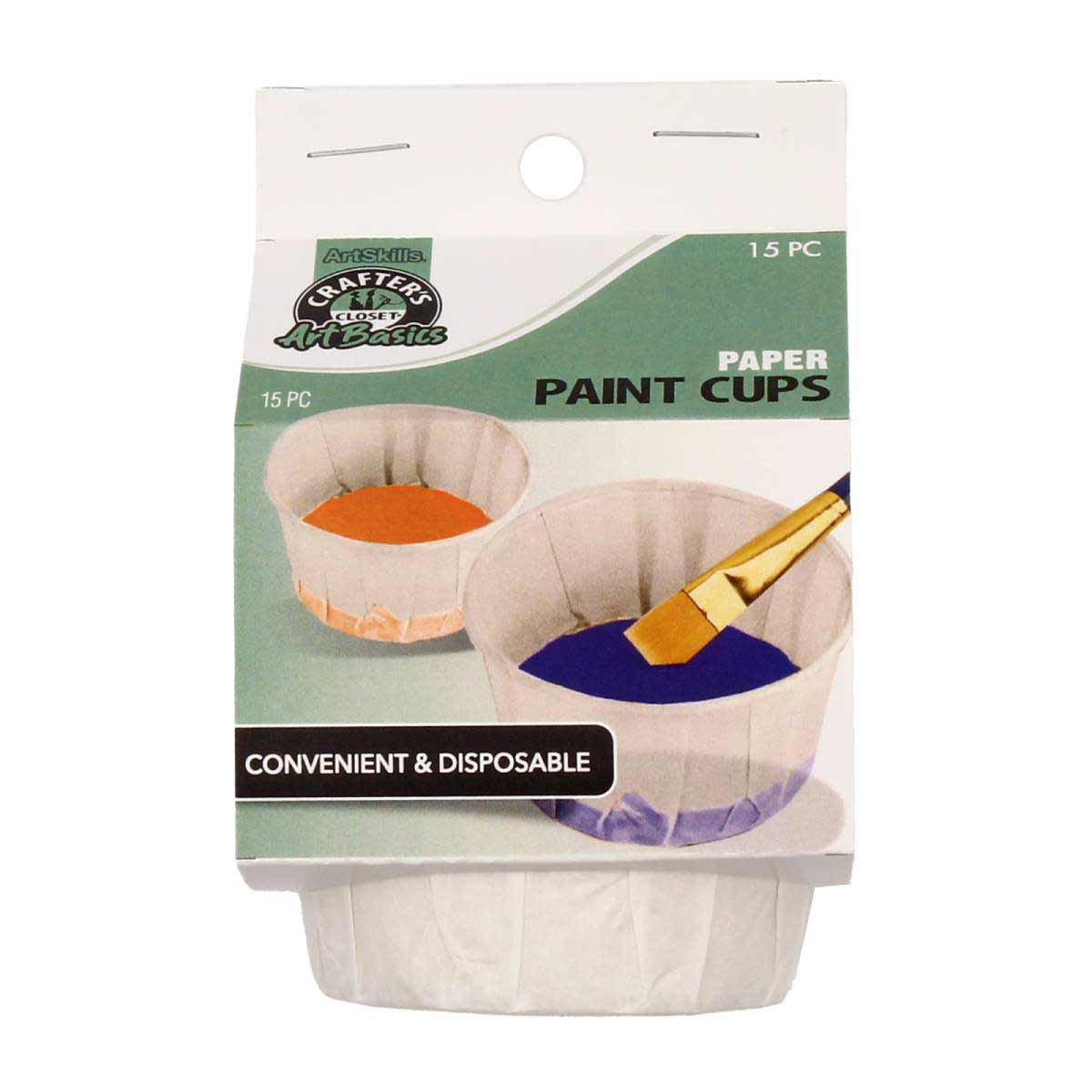 Crafter's Closet ArtBasics Paper Paint Cups, 15 ct