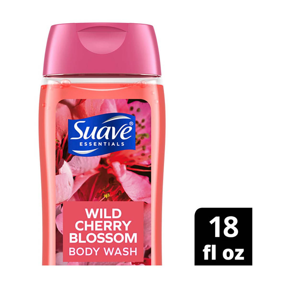 Suave Essentials Wild Cherry Blossom Gentle Body Wash, 18 fl oz