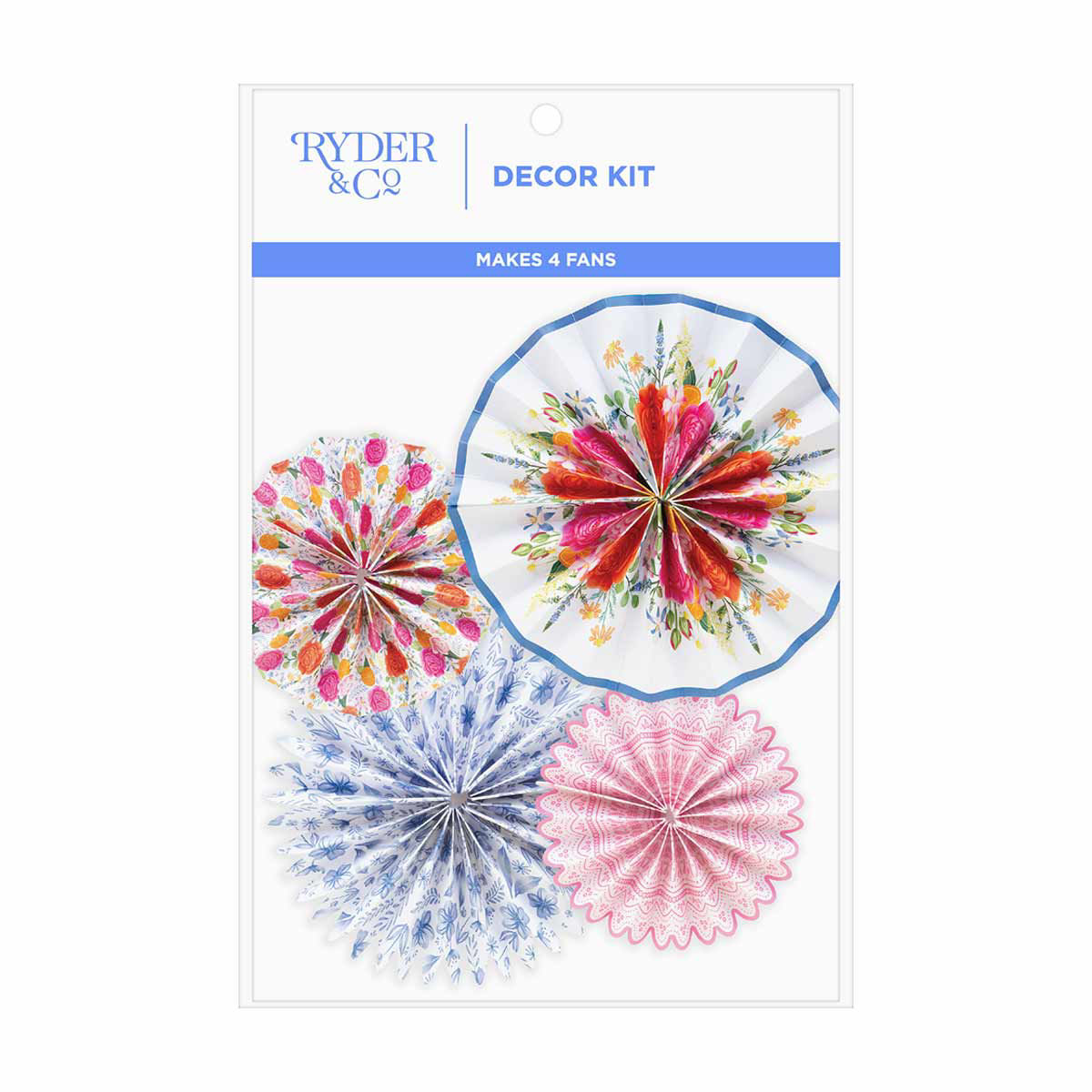 Ryder & Co Summer Paper Fan, Floral