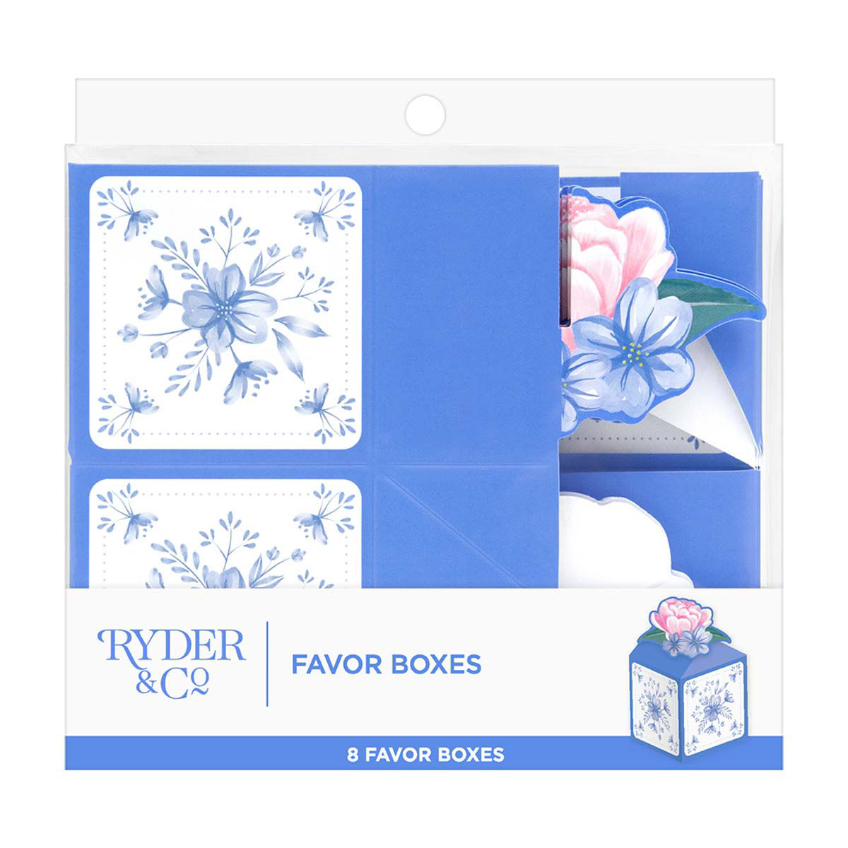 Ryder & Co Summer Favor Boxes, Blue Paisley