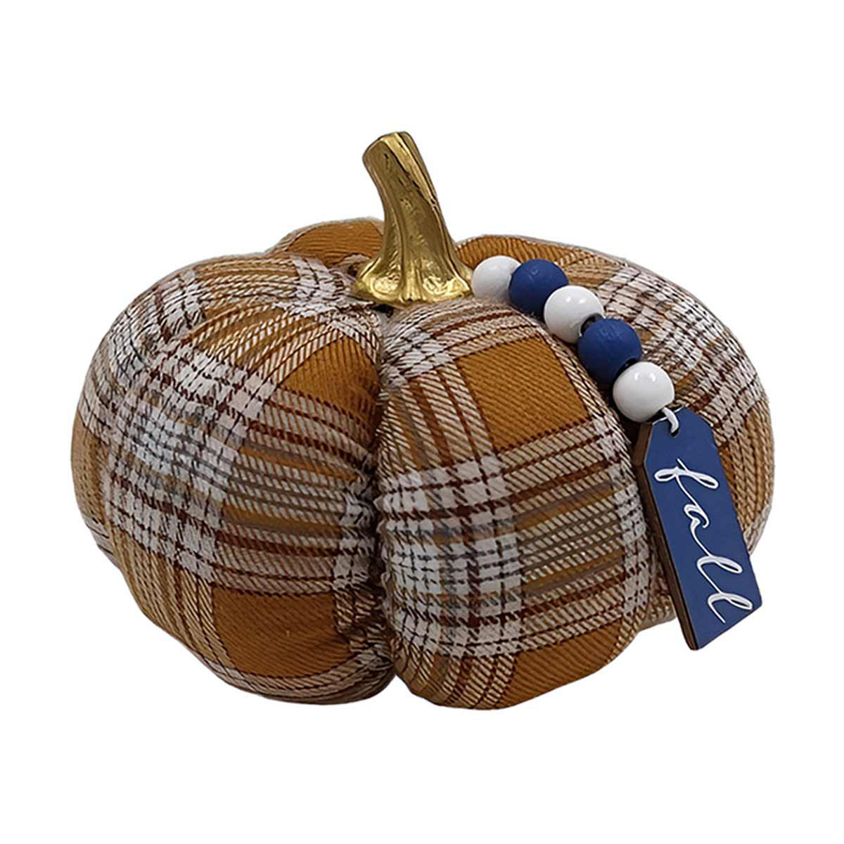 Harvest Plaid Pumpkin, Small