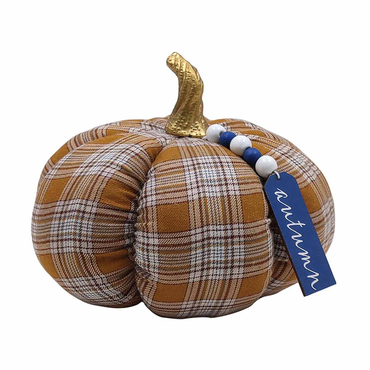 Harvest Plaid Pumpkin, Large