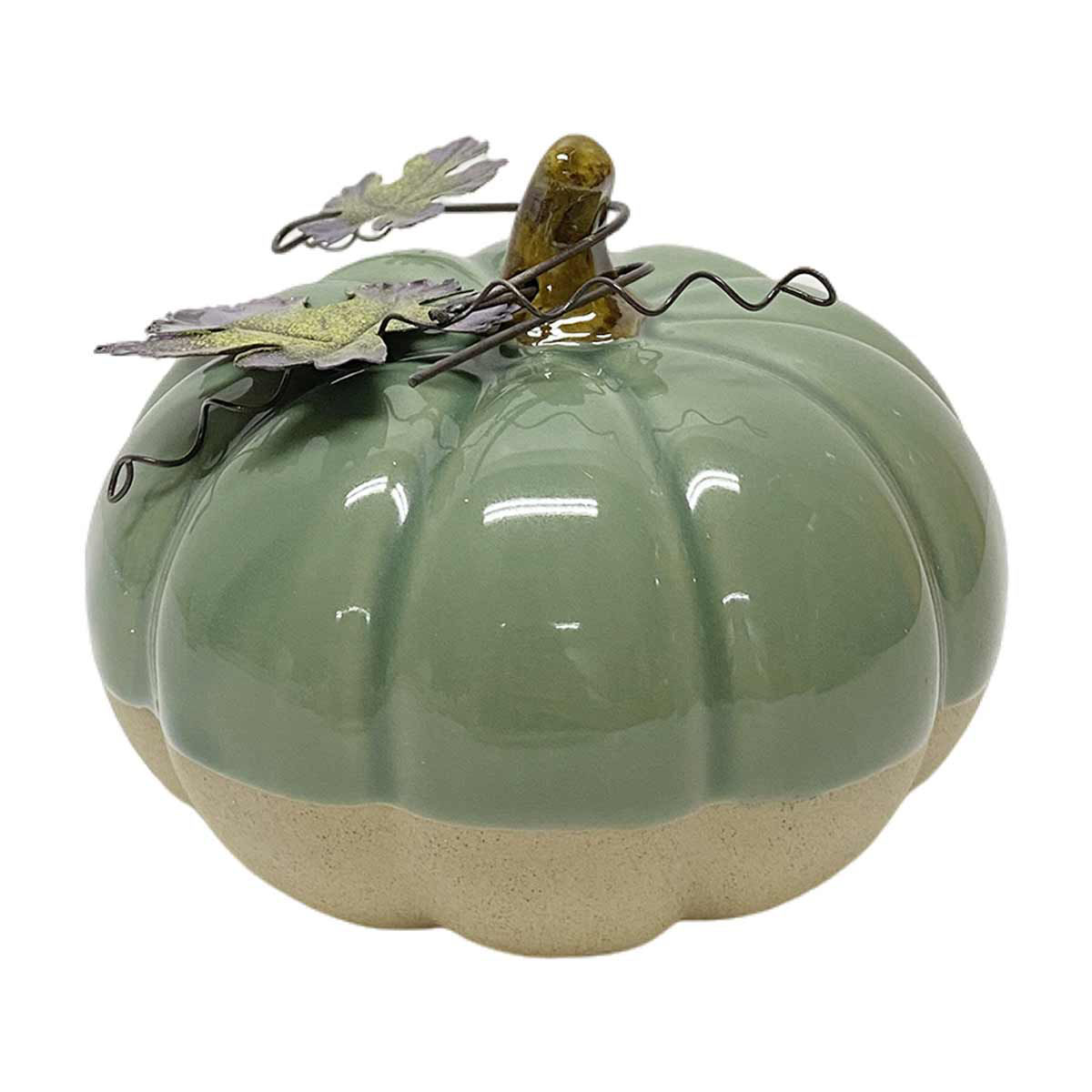 2-Tone Glazed Ceramic Pumpkin