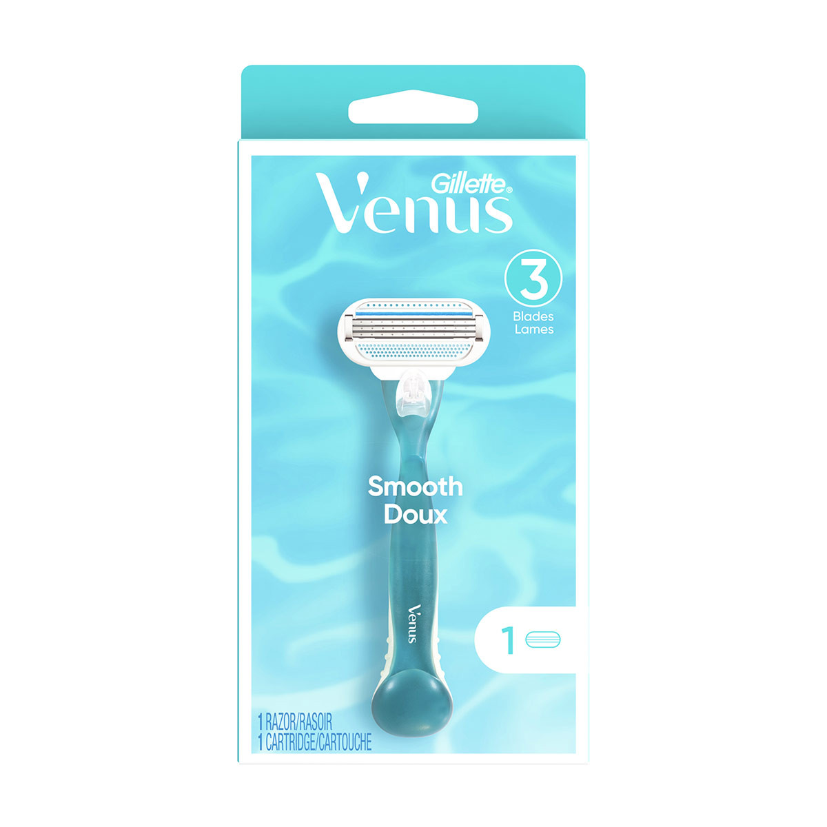 Venus Gillette Venus Smooth Women's Razor Handle with 3 Blade Cartridge ...