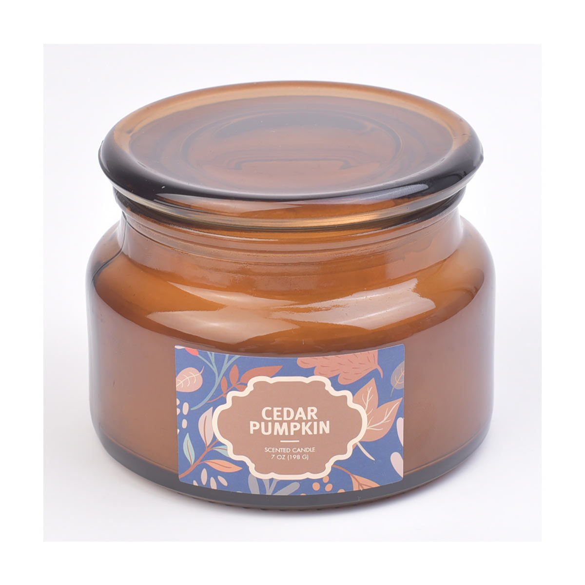 Cedar Pumpkin Scented Amber Jar Candle, 7 oz