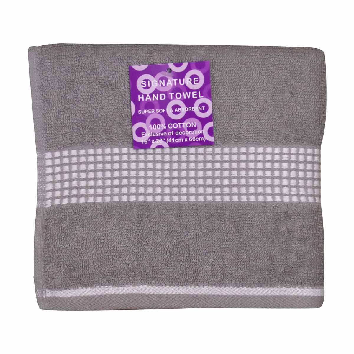 Signature Cotton Hand Towel, Gray, 16 in x 26 in