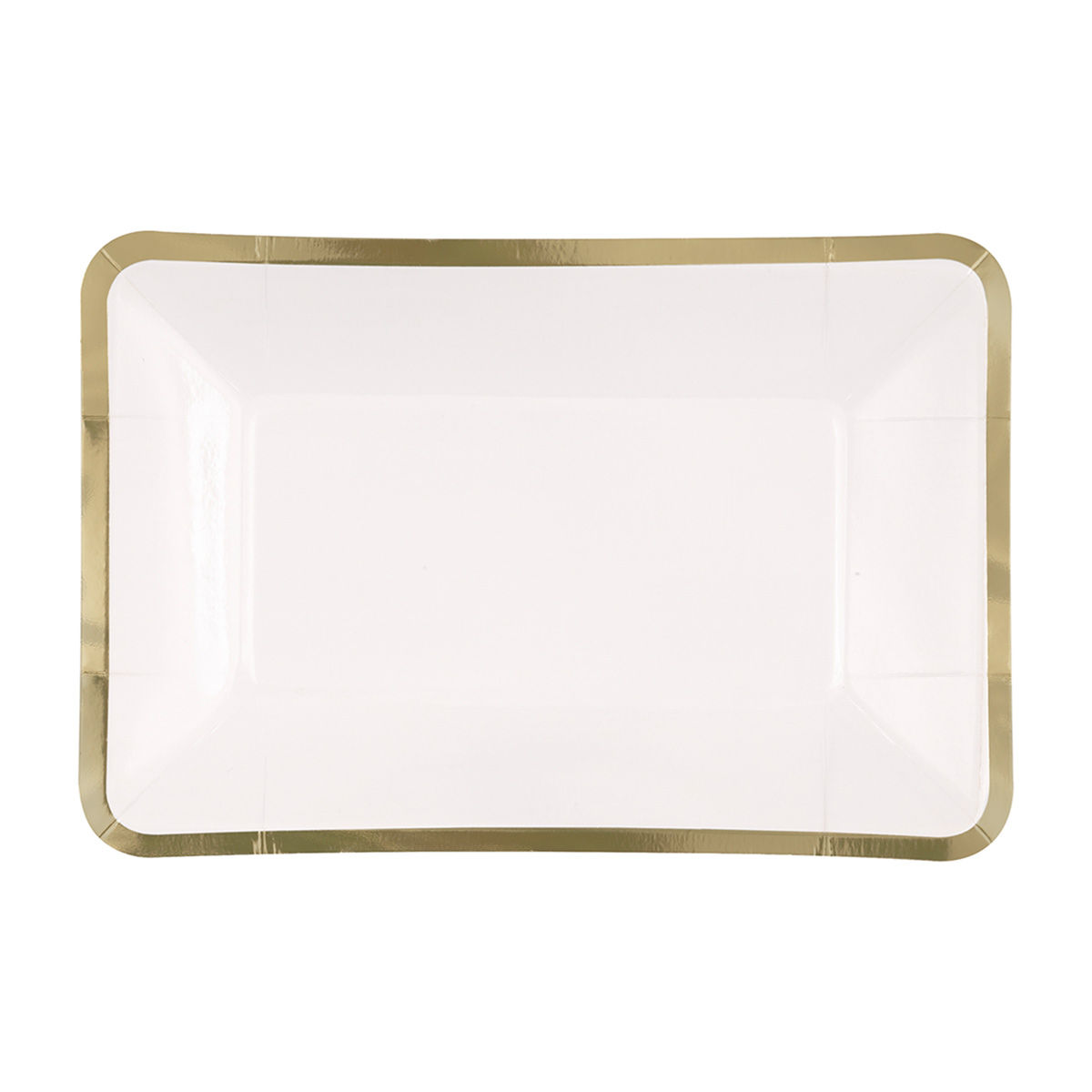Golden Rectangular Paper Appetizer Plates, 8 ct