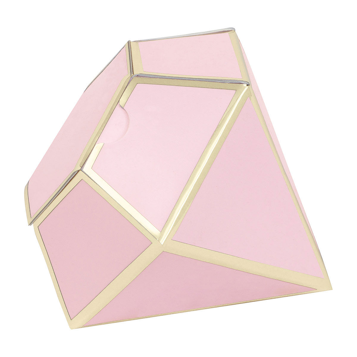 Foil Gold and Pink Diamond Shaped Favor Boxes, 8 ct