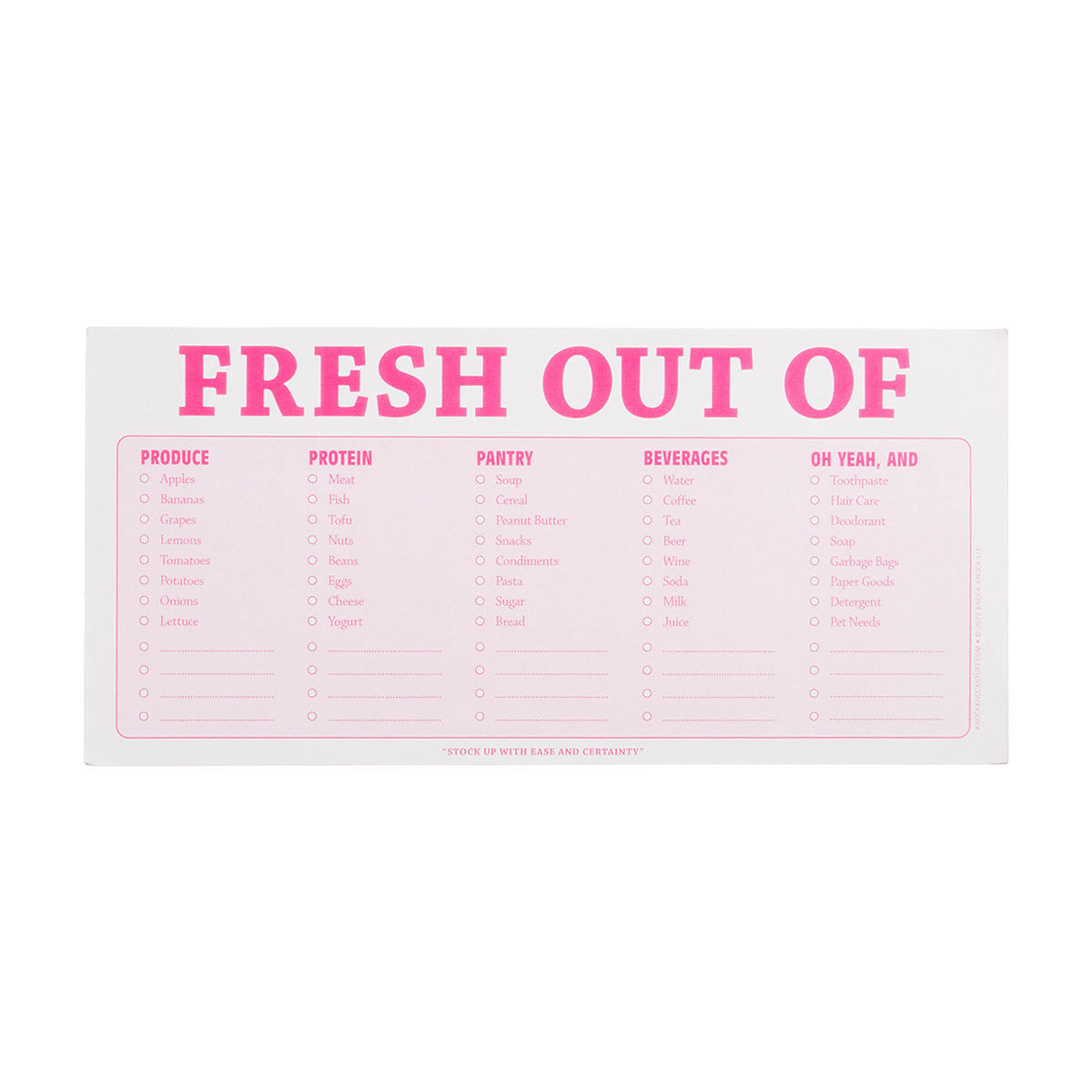 Fresh Out Of List Pad