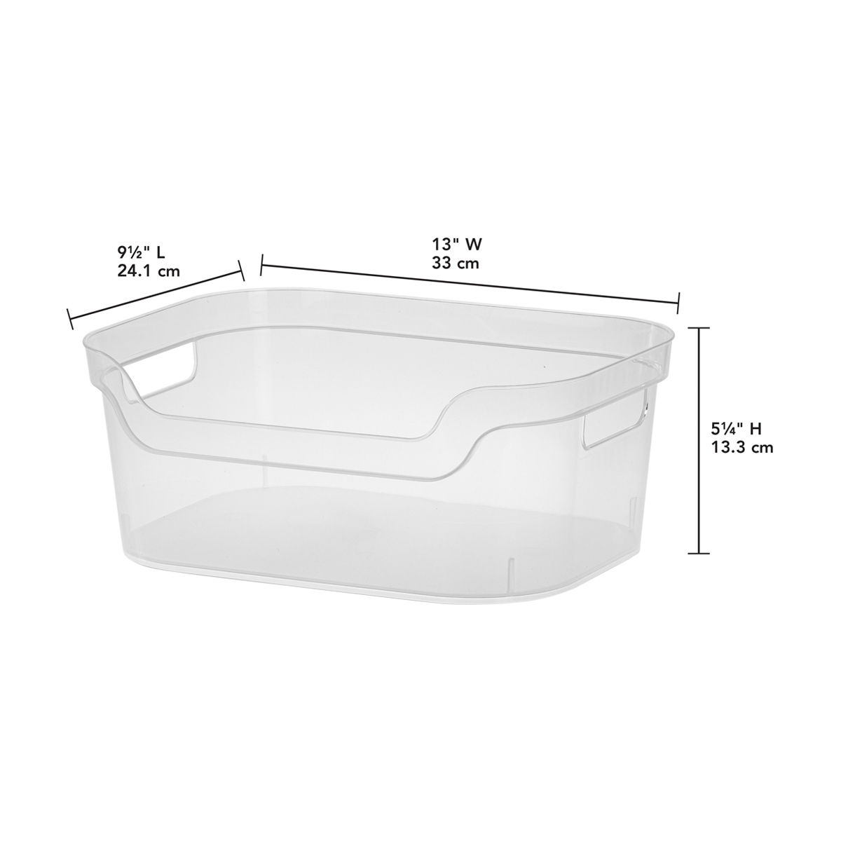 Sterilite Open Plastic Bin, Clear, Medium