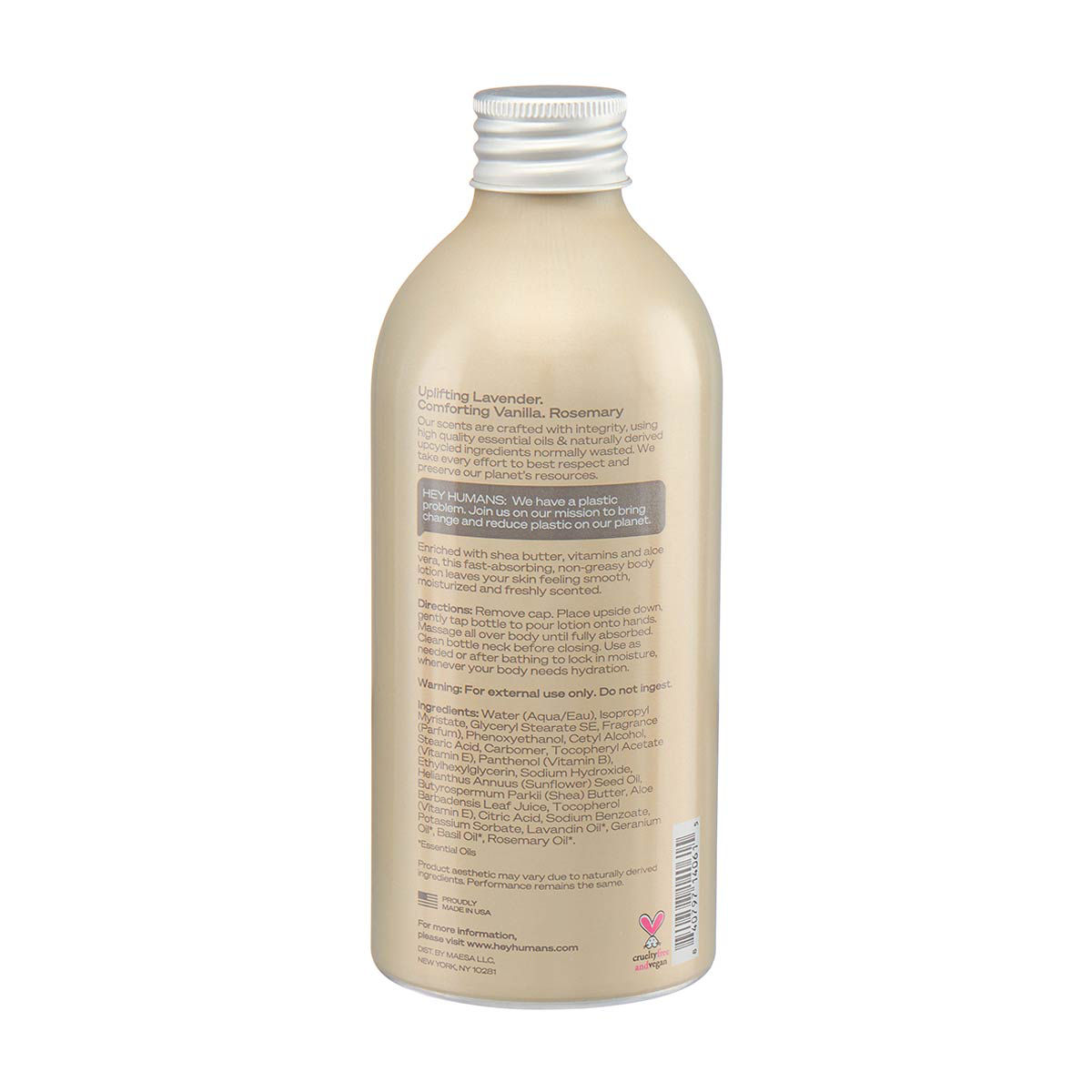 Hey Humans Body Lotion, Lavender Vanilla