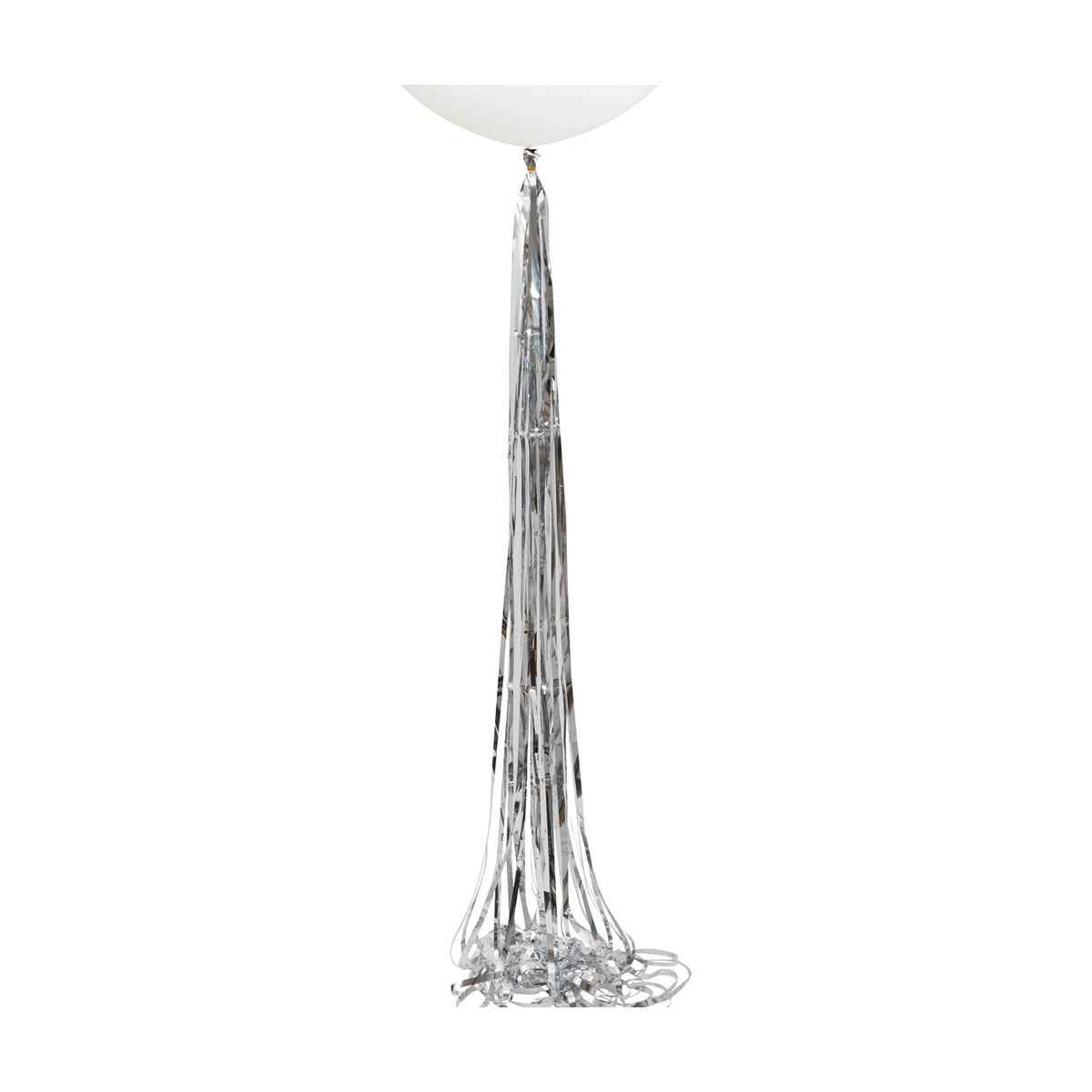 Foil Silver Fringe Balloon Tail, 6 ft
