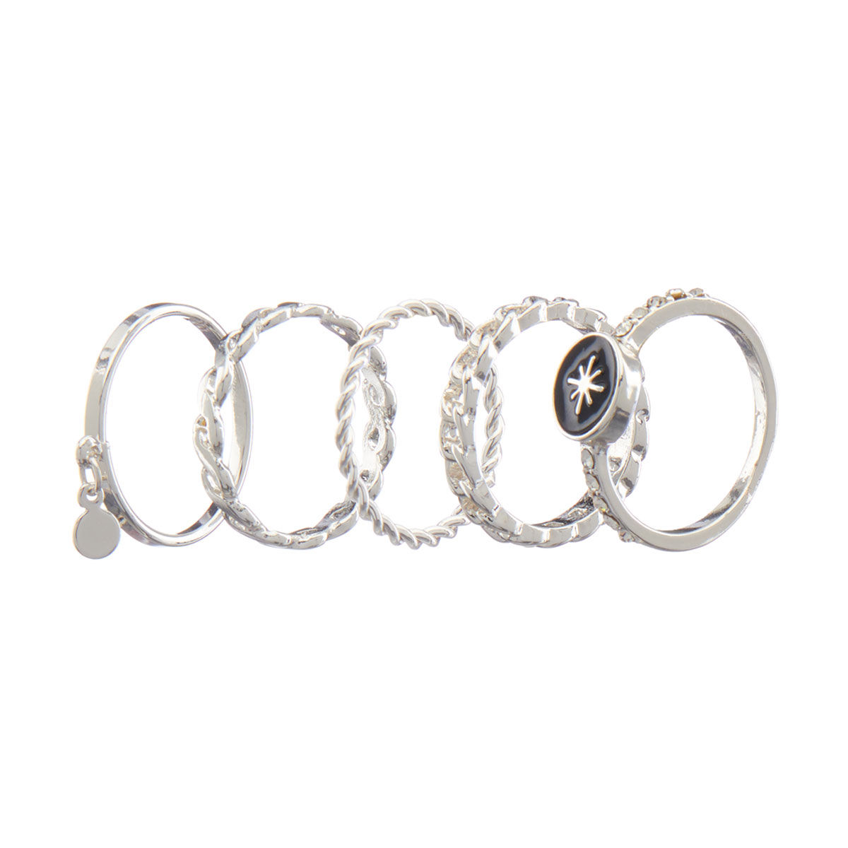 Silver-tone Rings, 5 Pack
