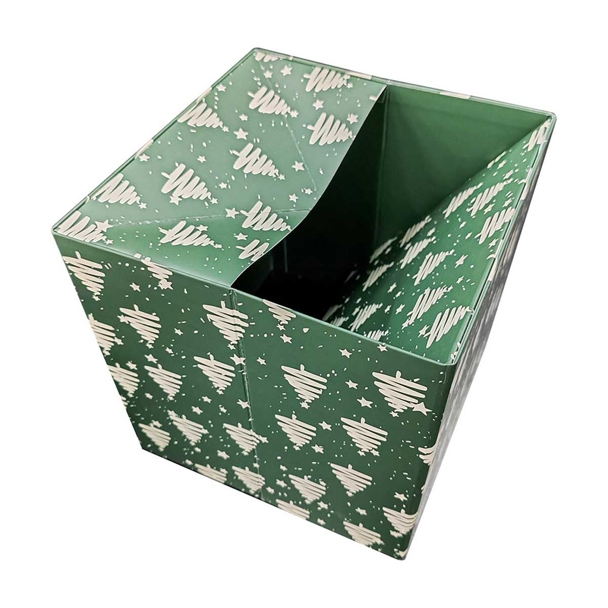 'Merry Christmas' Collapsible Green Gift Box, 9 in
