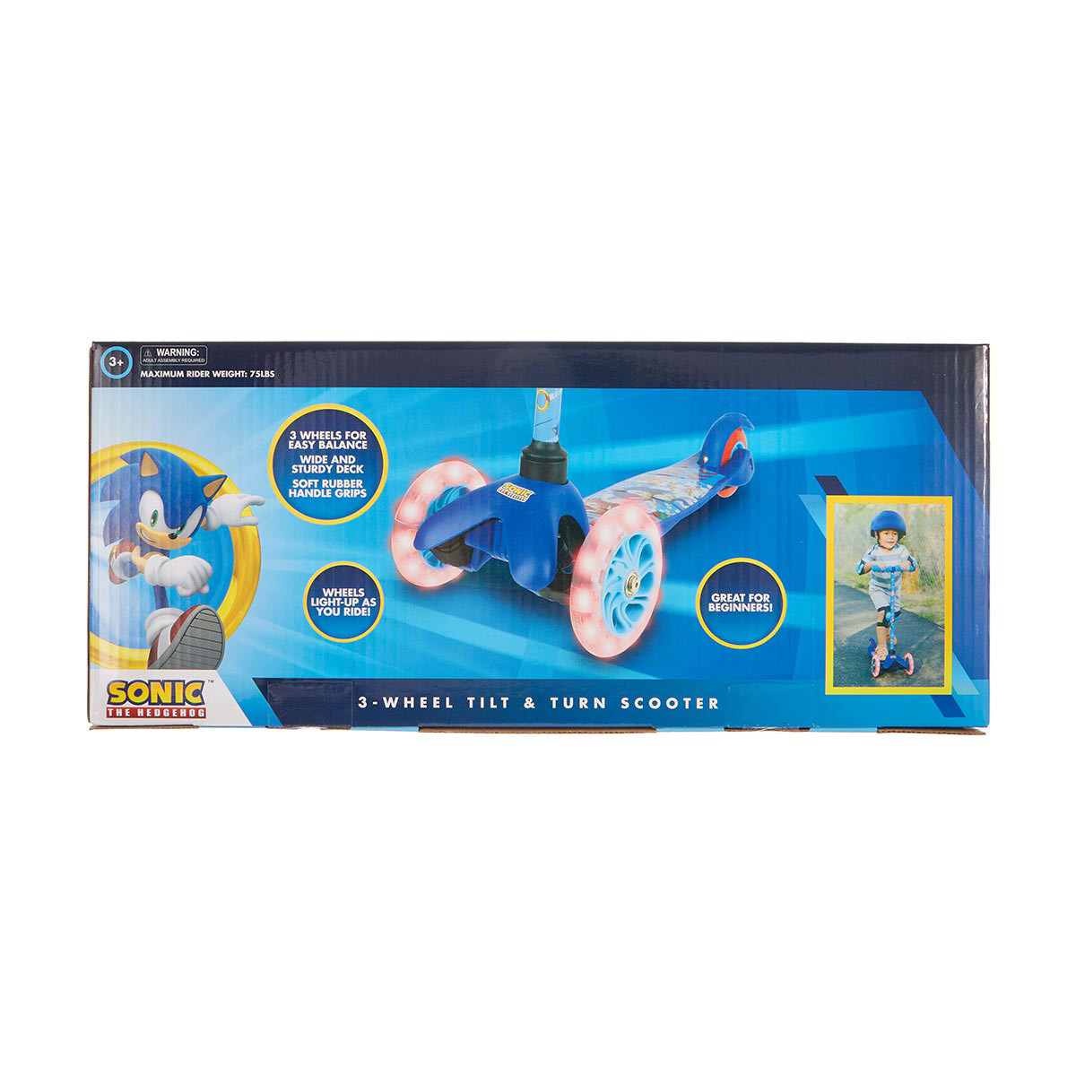 Sonic The Hedgehog 3-Wheel Tilt & Turn Scooter