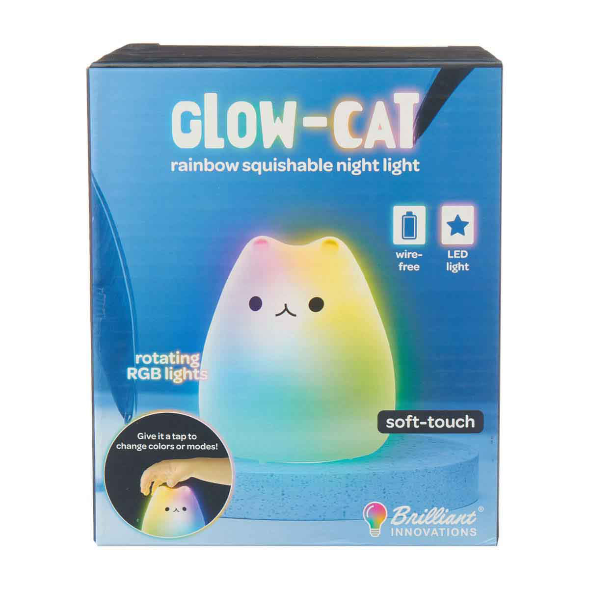 Brilliant Innovations Glow Snail Rainbow Squishable Night Light