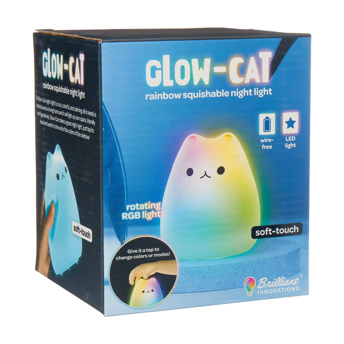 Brilliant Innovations Glow Snail Rainbow Squishable Night Light