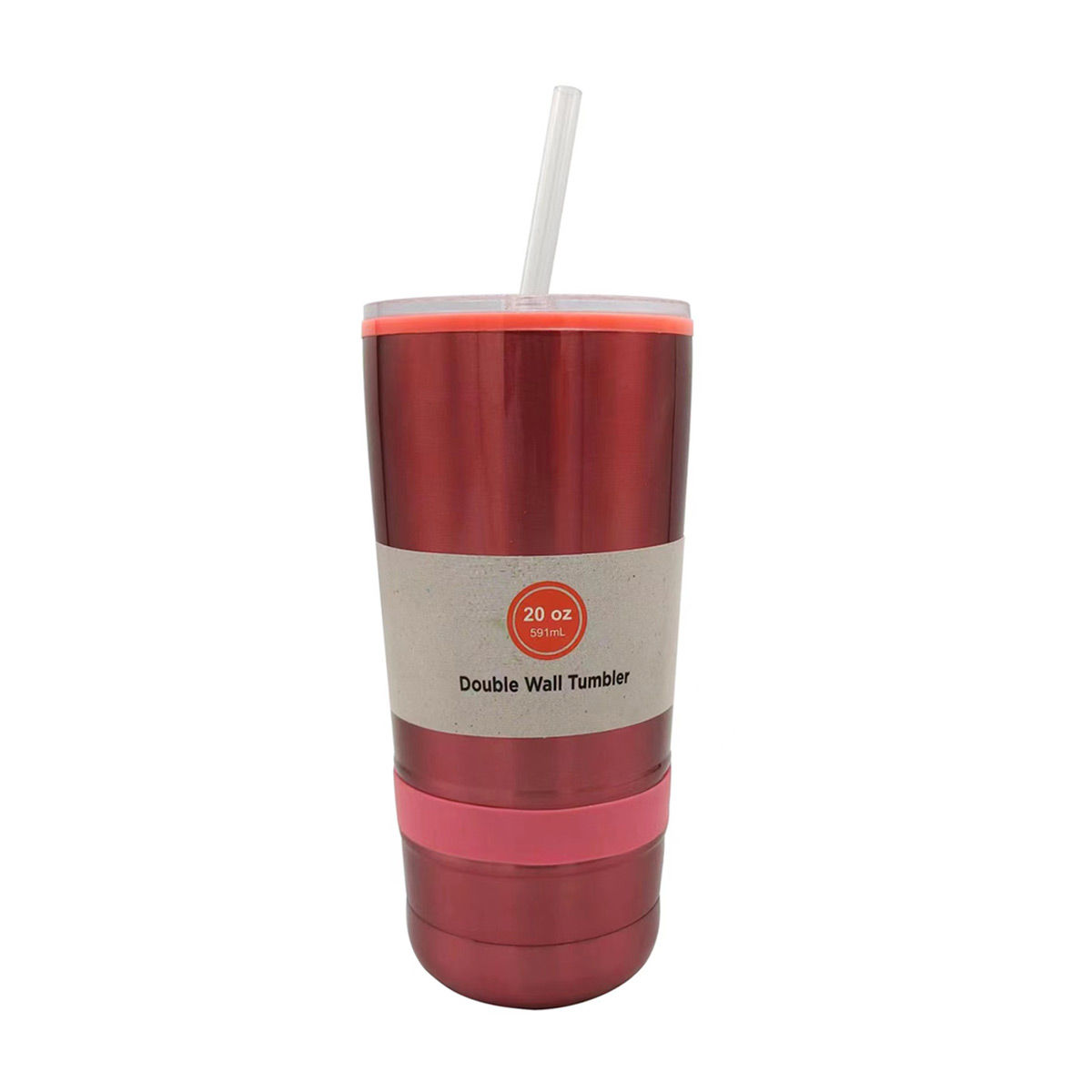 Popshelf Double Wall Stainless Steel/Polystyrene Tumbler, Pink ...