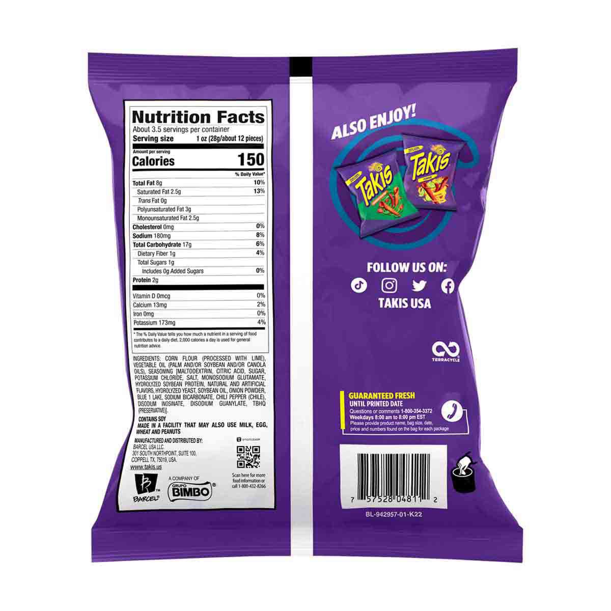 Takis Blue Heat Chips, 3.25 oz