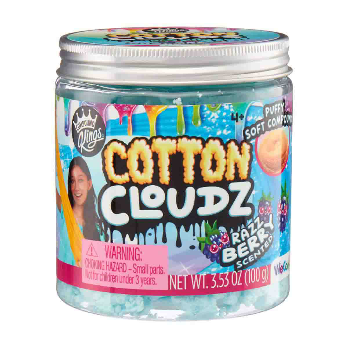 Compound Kings Razz Berry Scented Cotton Cloudz Slime, 3.53 oz