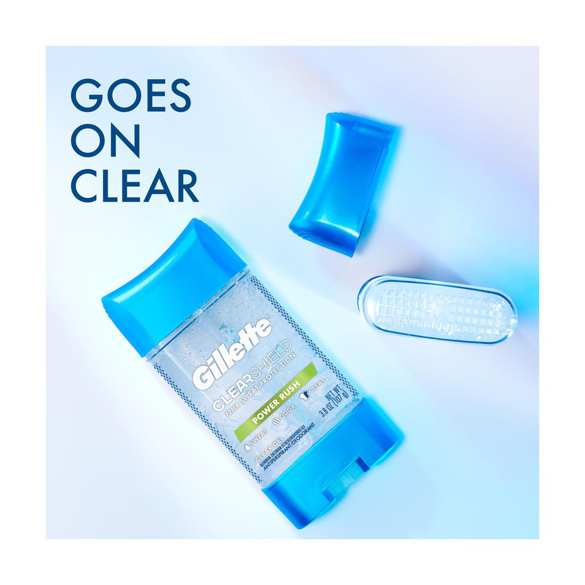 Gillette Clearshield Clear Gel Antiperspirant & Deodorant Stick, Power Rush