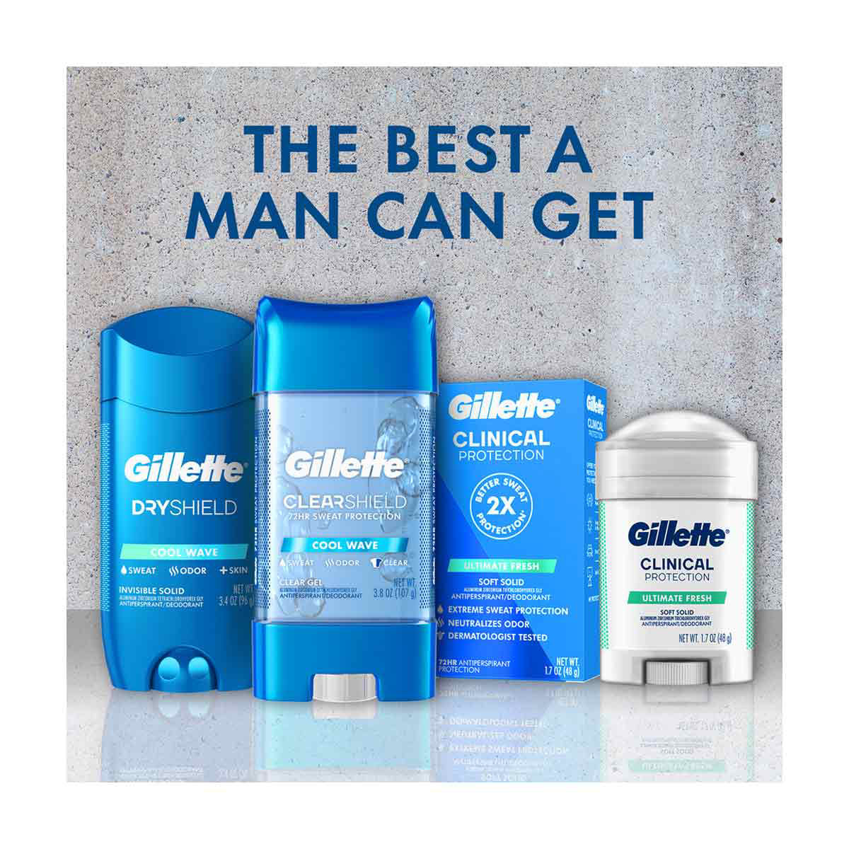 Gillette Clearshield Clear Gel Antiperspirant & Deodorant Stick, Power Rush