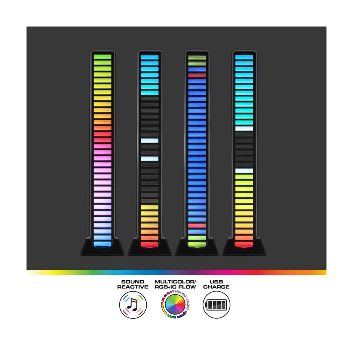 Monster Basics LED Sound-Reactive Rechargeable Multicolor Flow LED ...