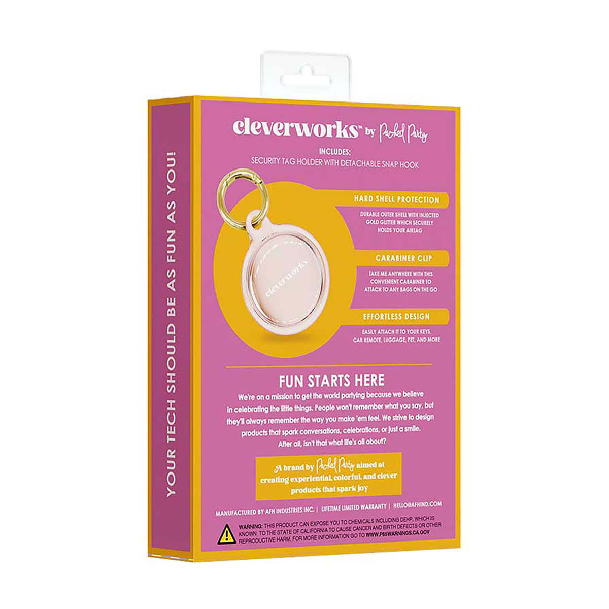 Cleverworks Security Tag Holder, Pink Glitter | Hamilton Place