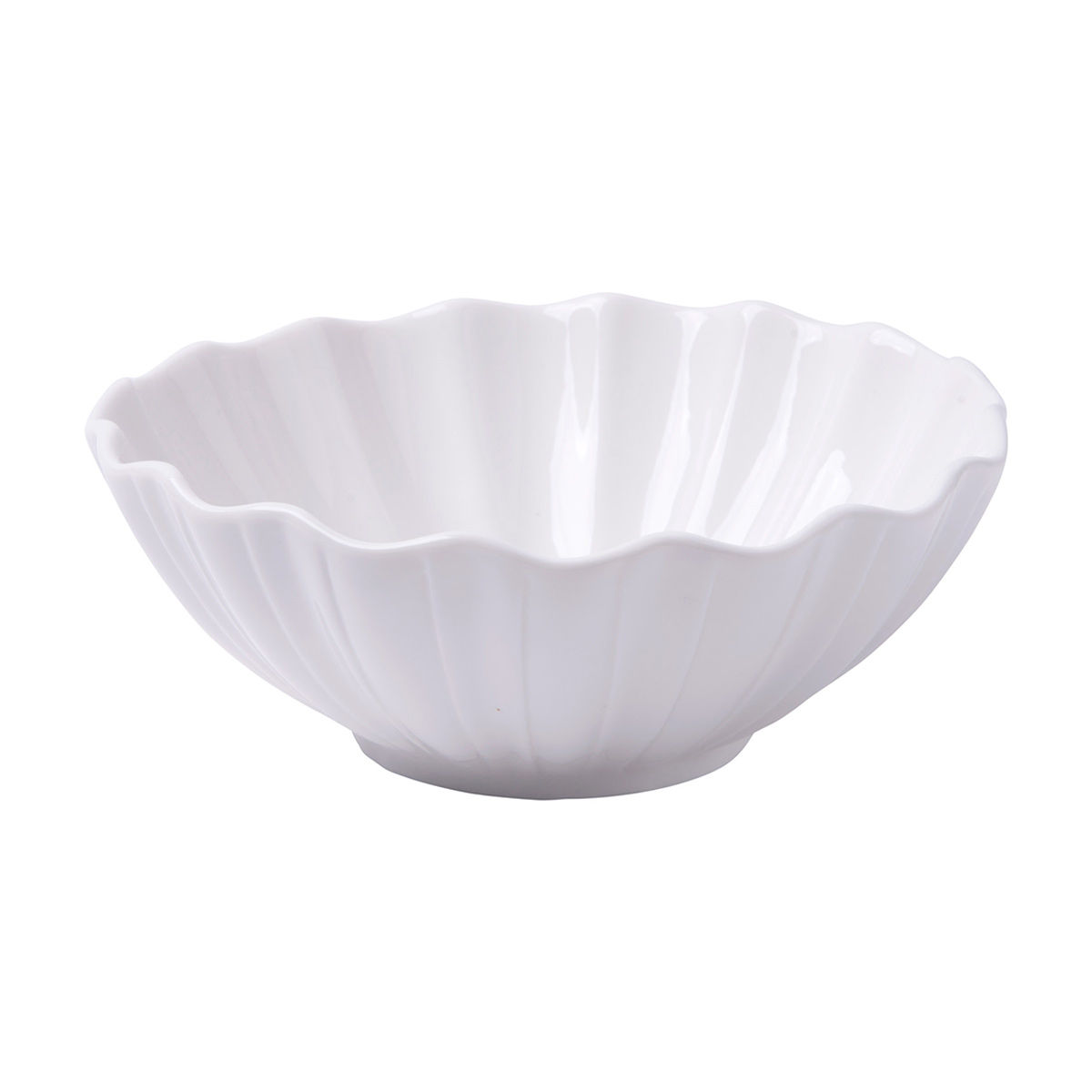 Ruffle Bowl, White, 8 in