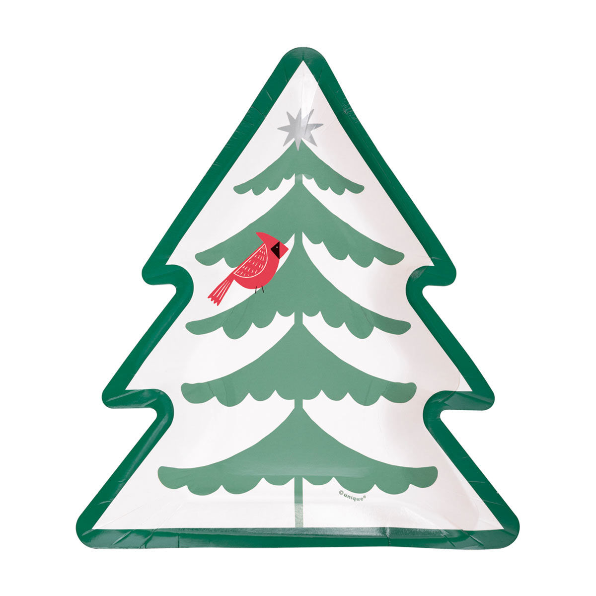 Woodland Winter Tree Shaped Party Plates, 8.25 in, 8 ct