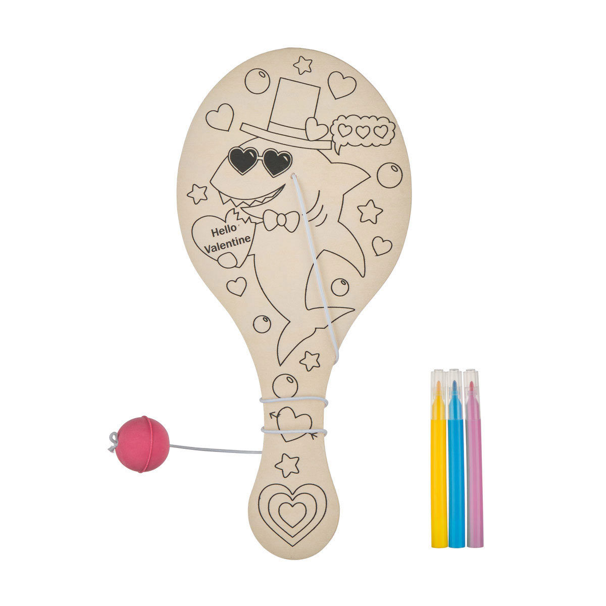 Happy Valentine's Day Craft Paddle Ball