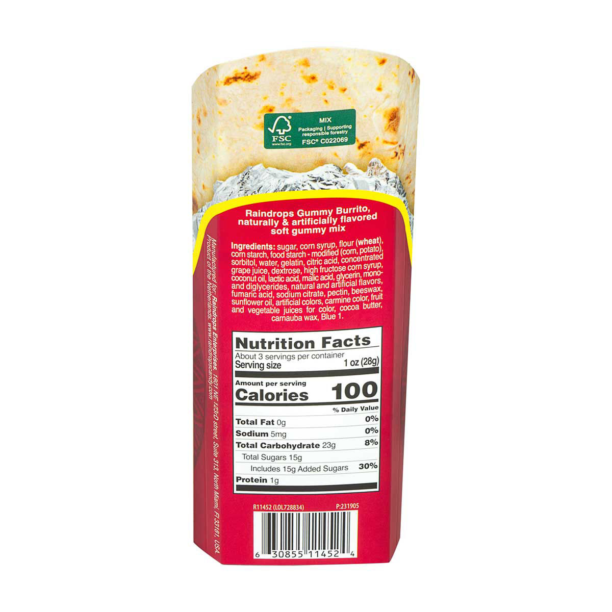 Raindrops Original Gummy Burrito, 3 oz.