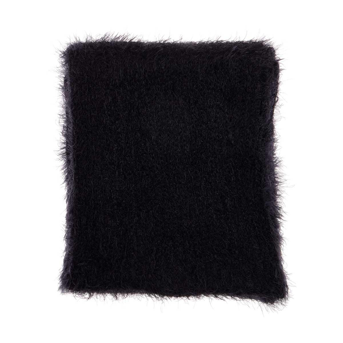 Fuzzy Oblong Scarf, Black