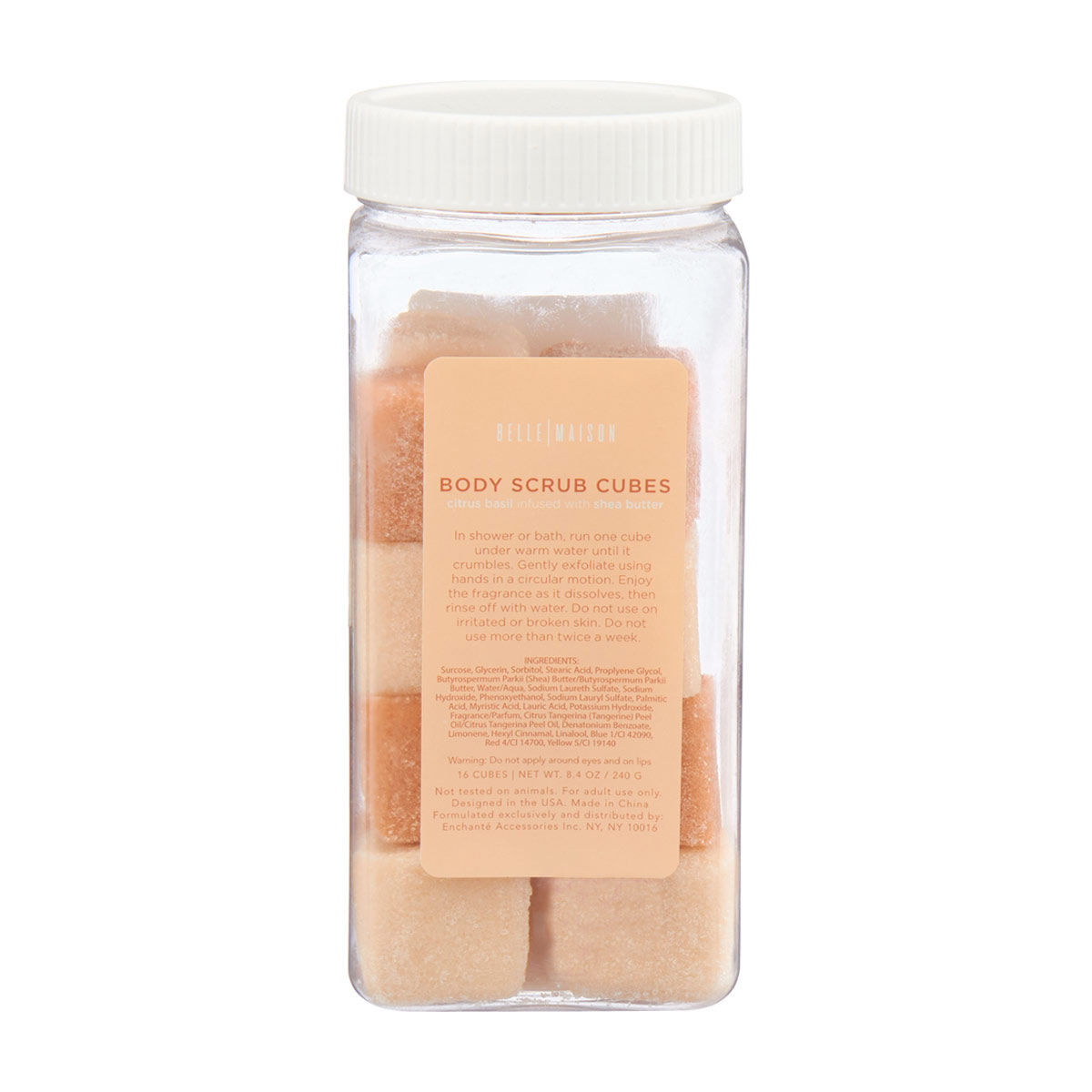 Belle Maison Exfoliating Body Scrub Cubes, Citrus Basil