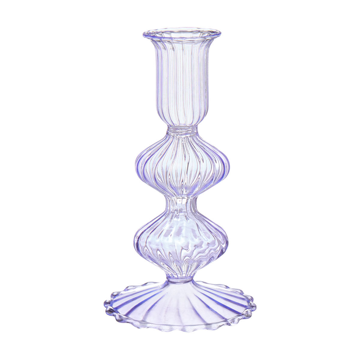 Decorative Ribbed Candle Holder
