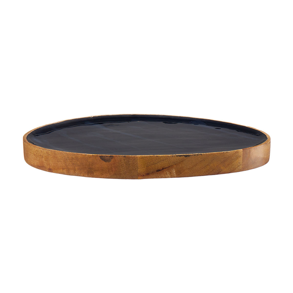 Black Wooden Round Plate