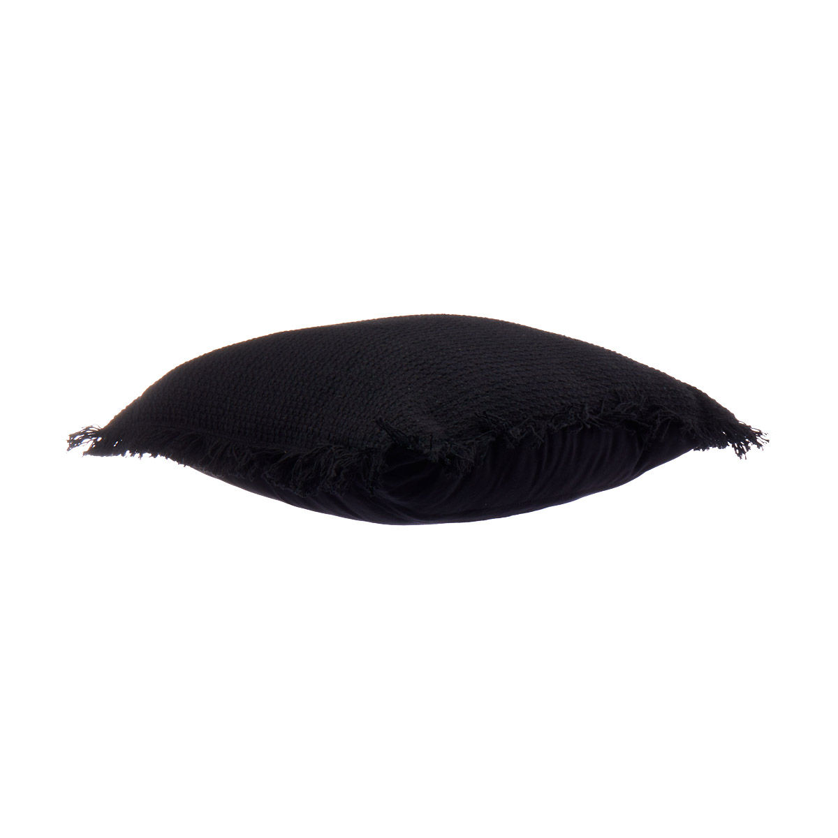 Black Frayed Edges Square Pillow, 18 in x 18 in