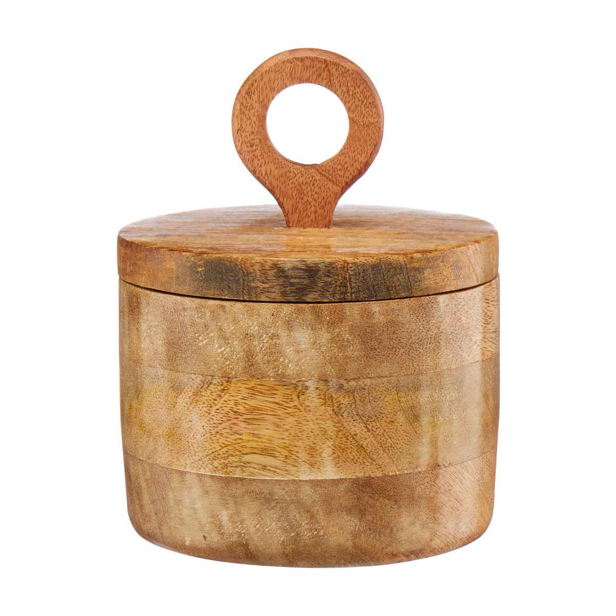 Large Wooden Canister with Lid