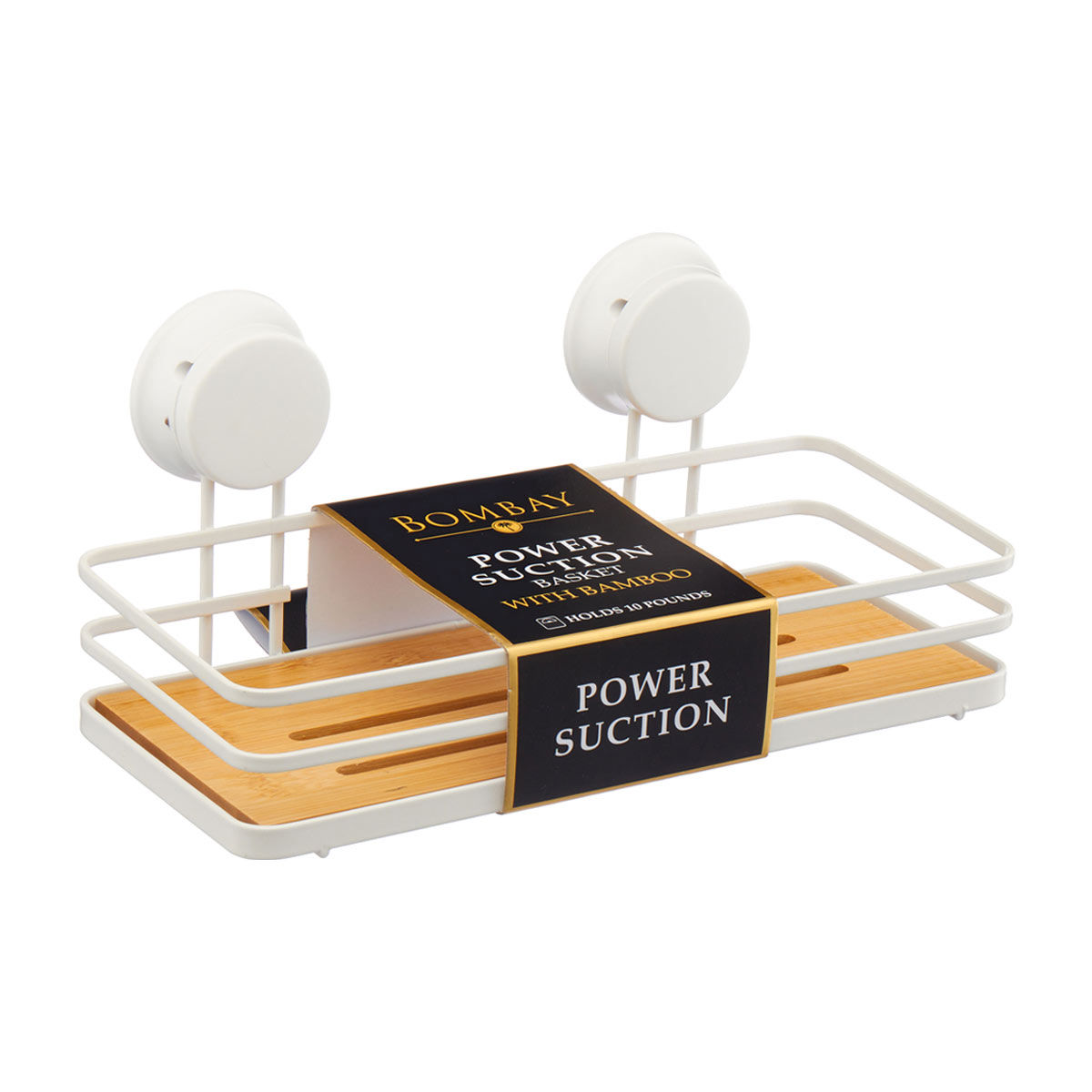 Bombay Power Suction Cup Basket with Bamboo