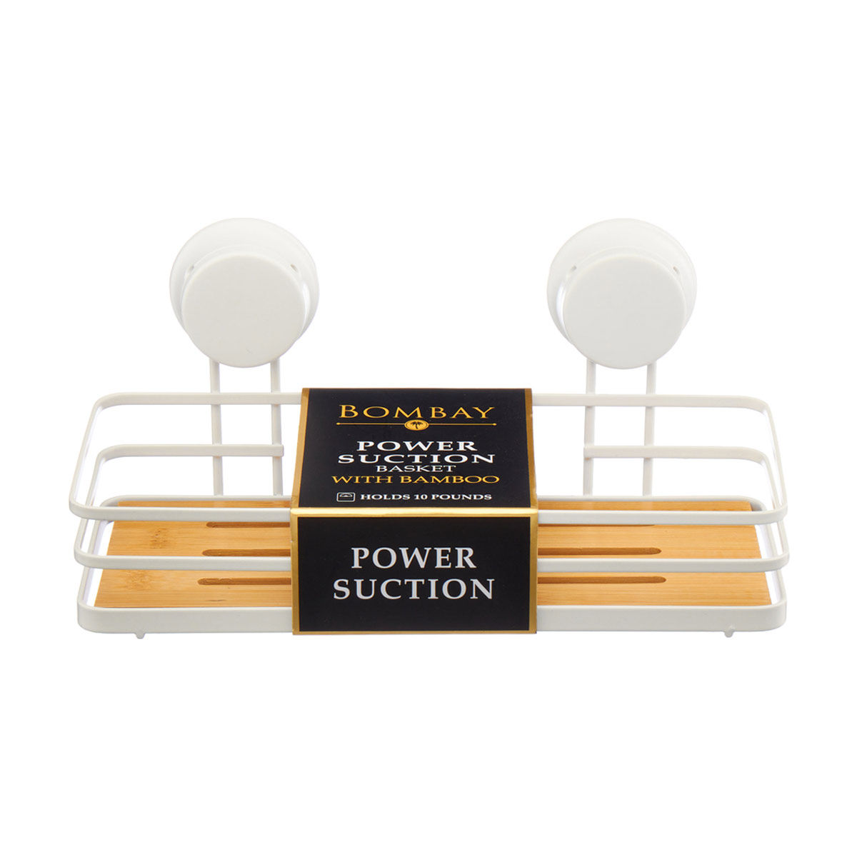 Bombay Power Suction Cup Basket with Bamboo