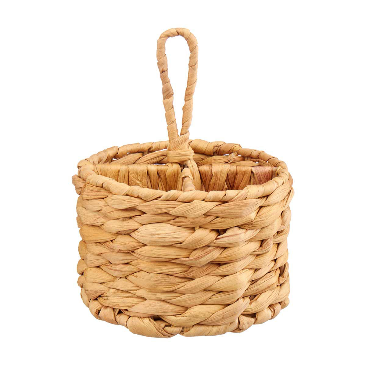 Hyacinth Round Caddy, Brown