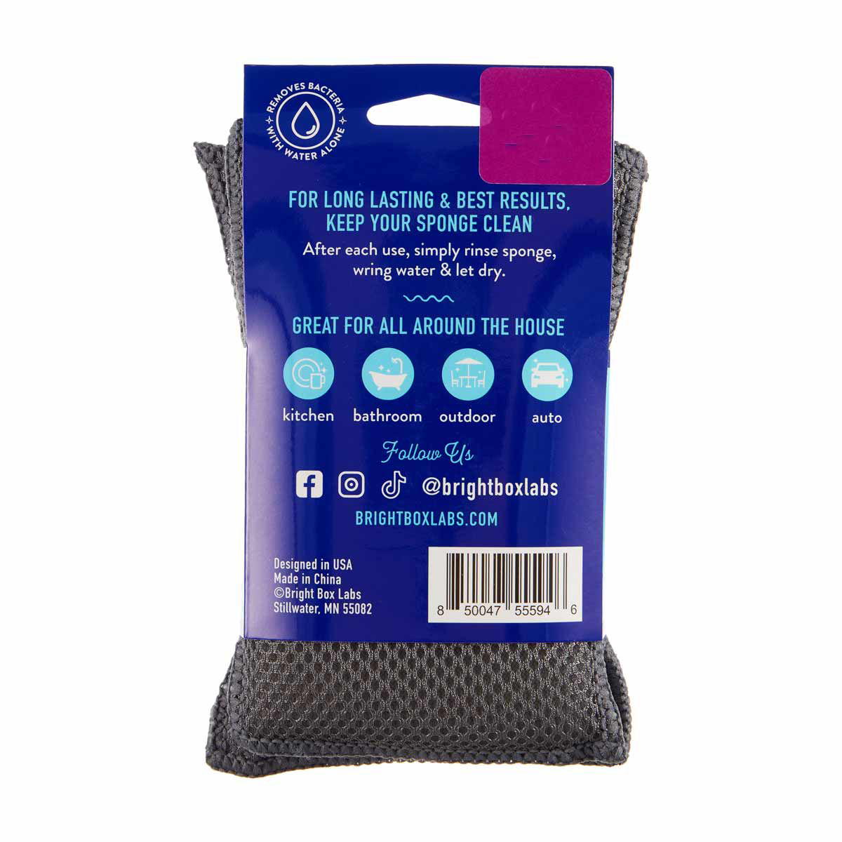 Bright Box Smart Clean Microfiber Sponge, 2 ct